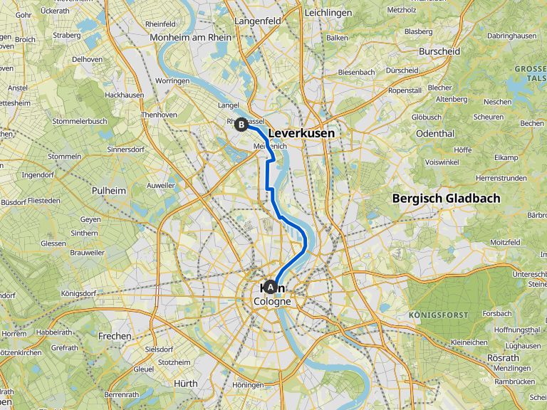 Von Köln Hbf, Köln nach Rheinkassel, Köln | Fahrradtour | Komoot